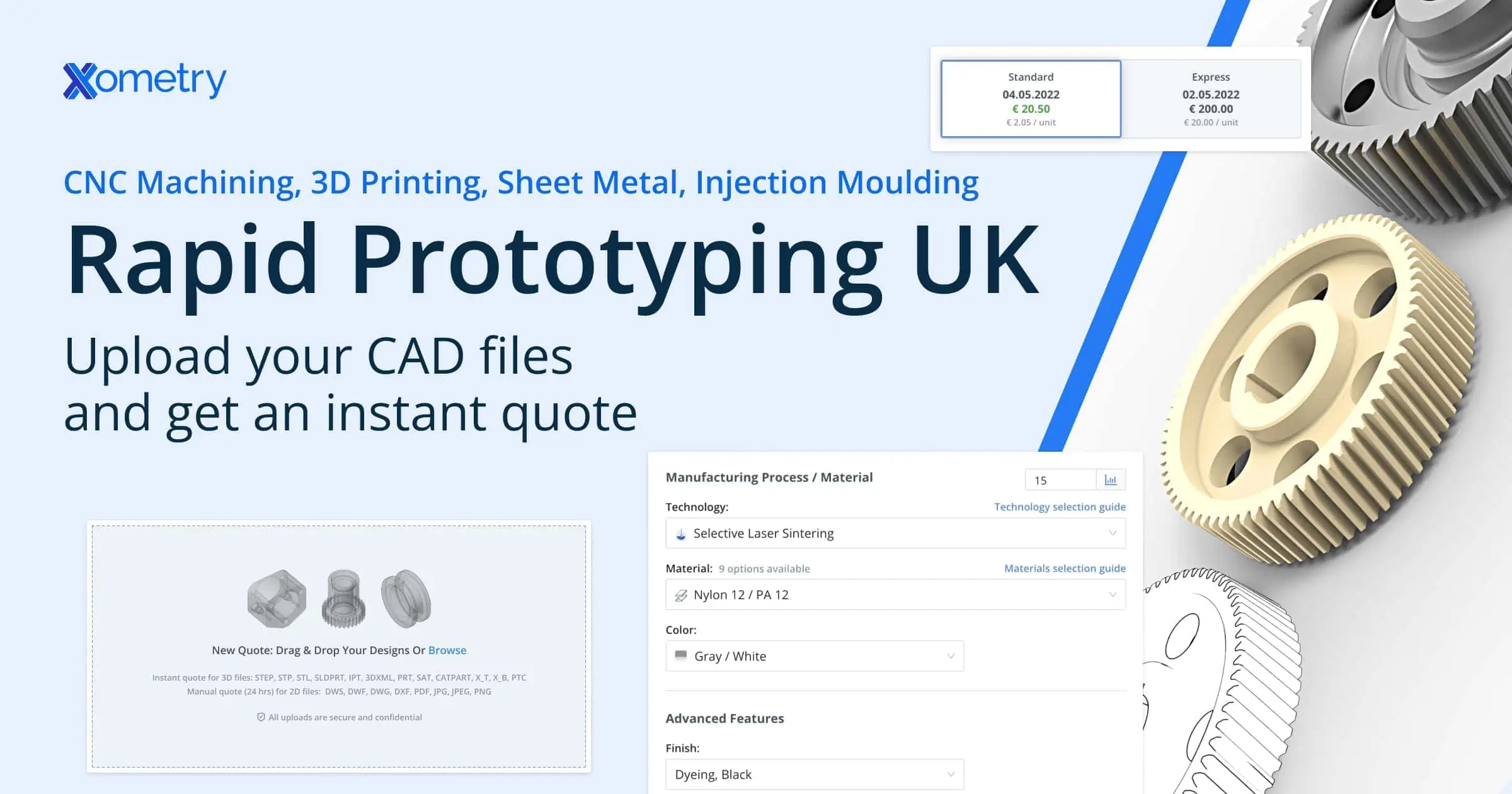 Rapid Prototyping Uk Low Volume Production Xometry Uk
